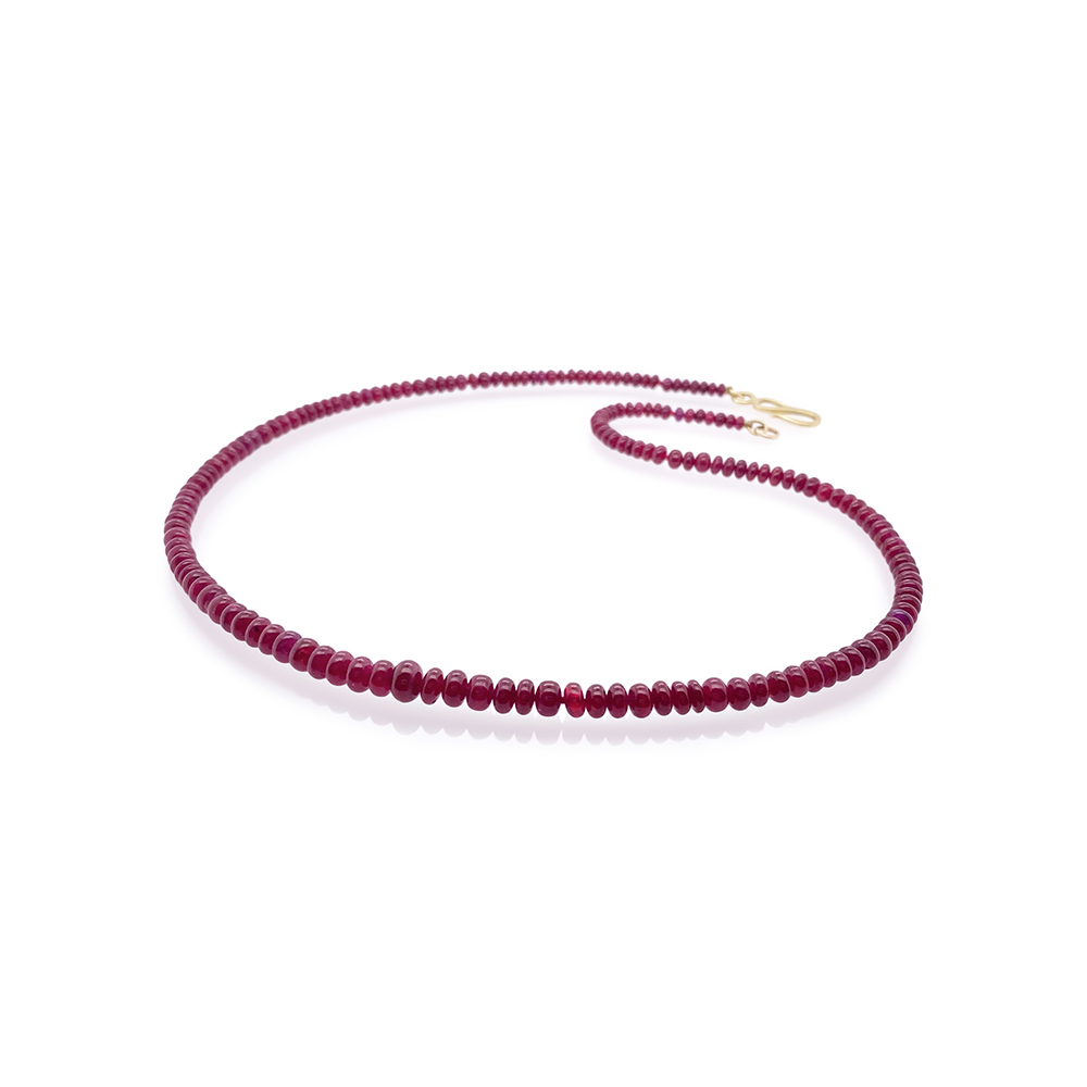 "Rubies" Graduated Rondell ruby necklace - J. McVeigh Jewelry