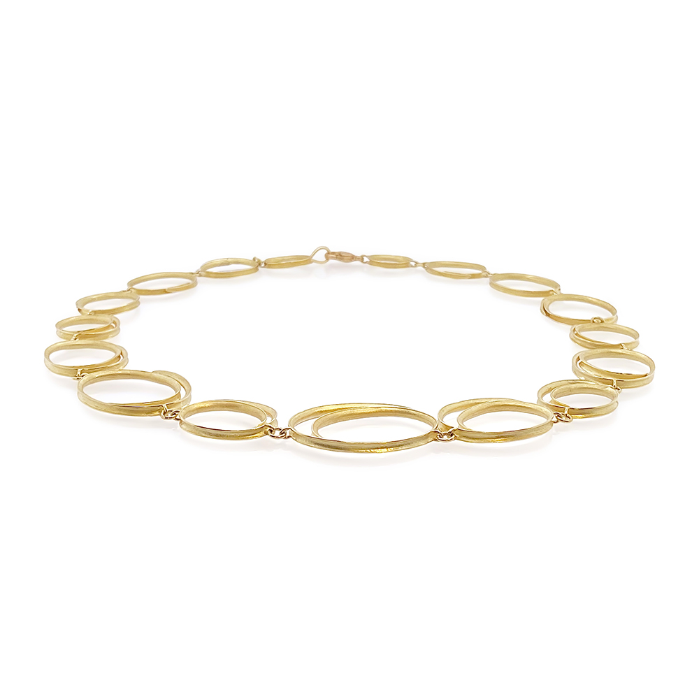 Oval Swirl Necklace in 18k - J. McVeigh Jewelry