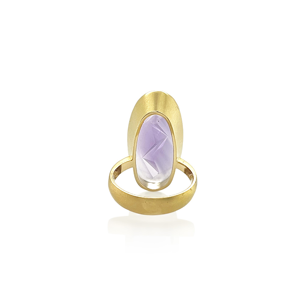 OVAL AMETHYST "zip-zip" RING - J. McVeigh Jewelry