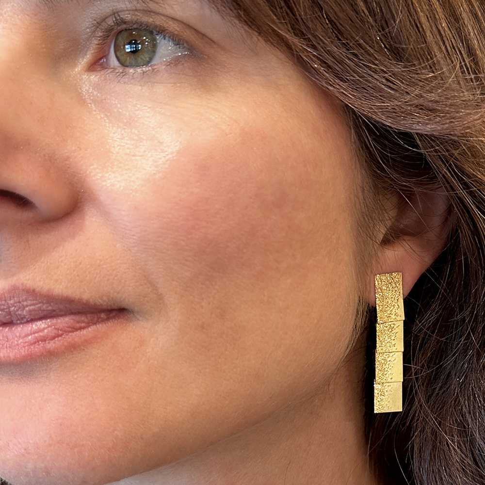 Quadruple rectangular "Stardust" earrings in 18k - J. McVeigh Jewelry