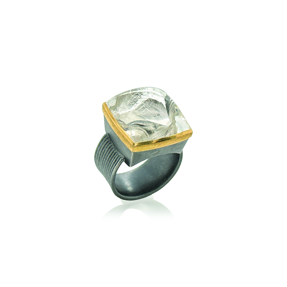 quartz with negative crystal ring - J. McVeigh Jewelry