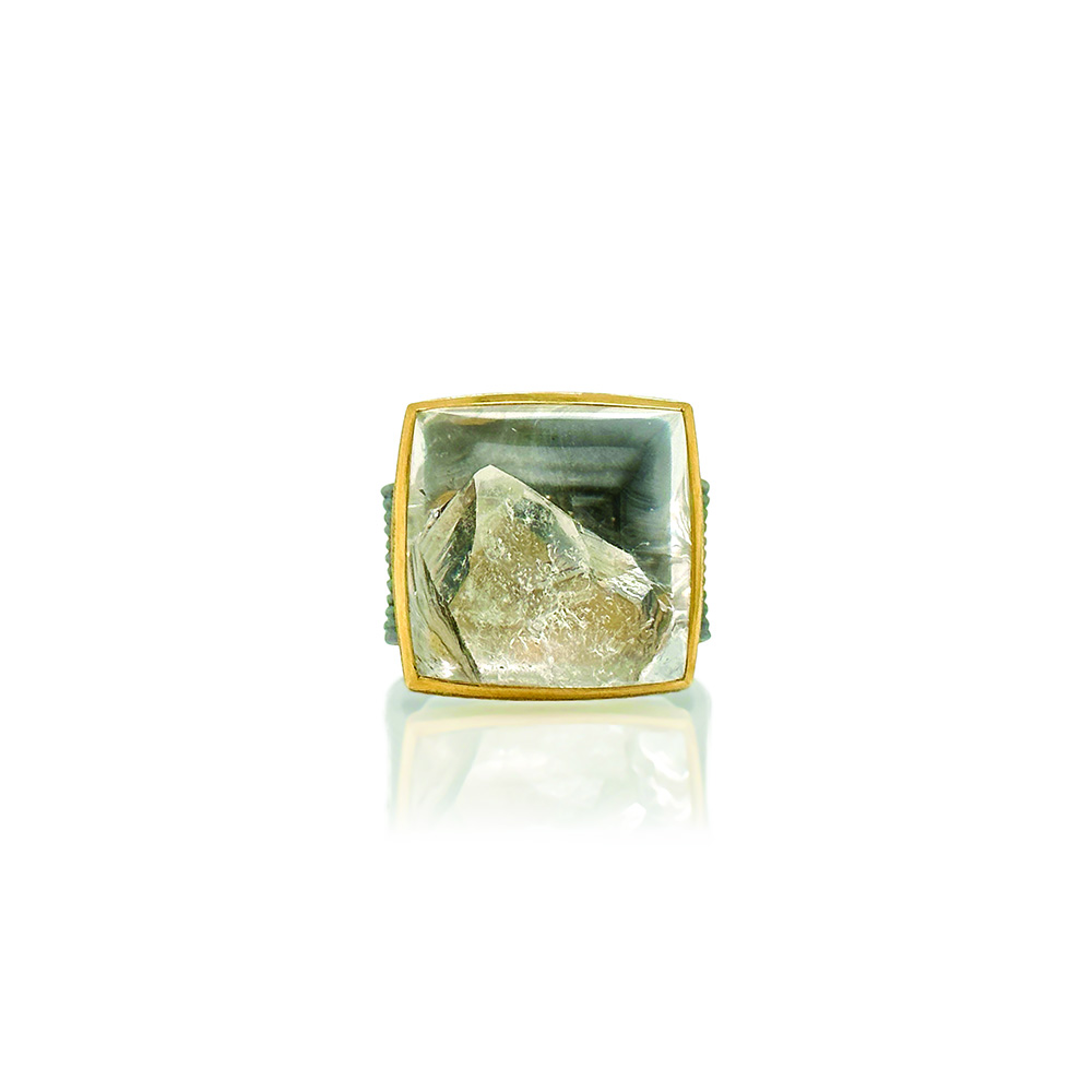 quartz with negative crystal ring - J. McVeigh Jewelry