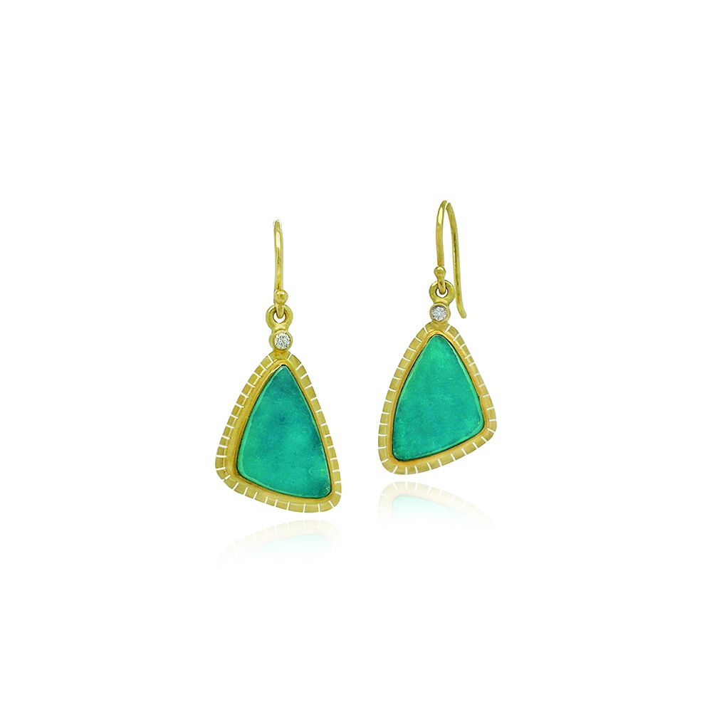 Gem Silica chrysocolla drusy Earrings - J. McVeigh Jewelry
