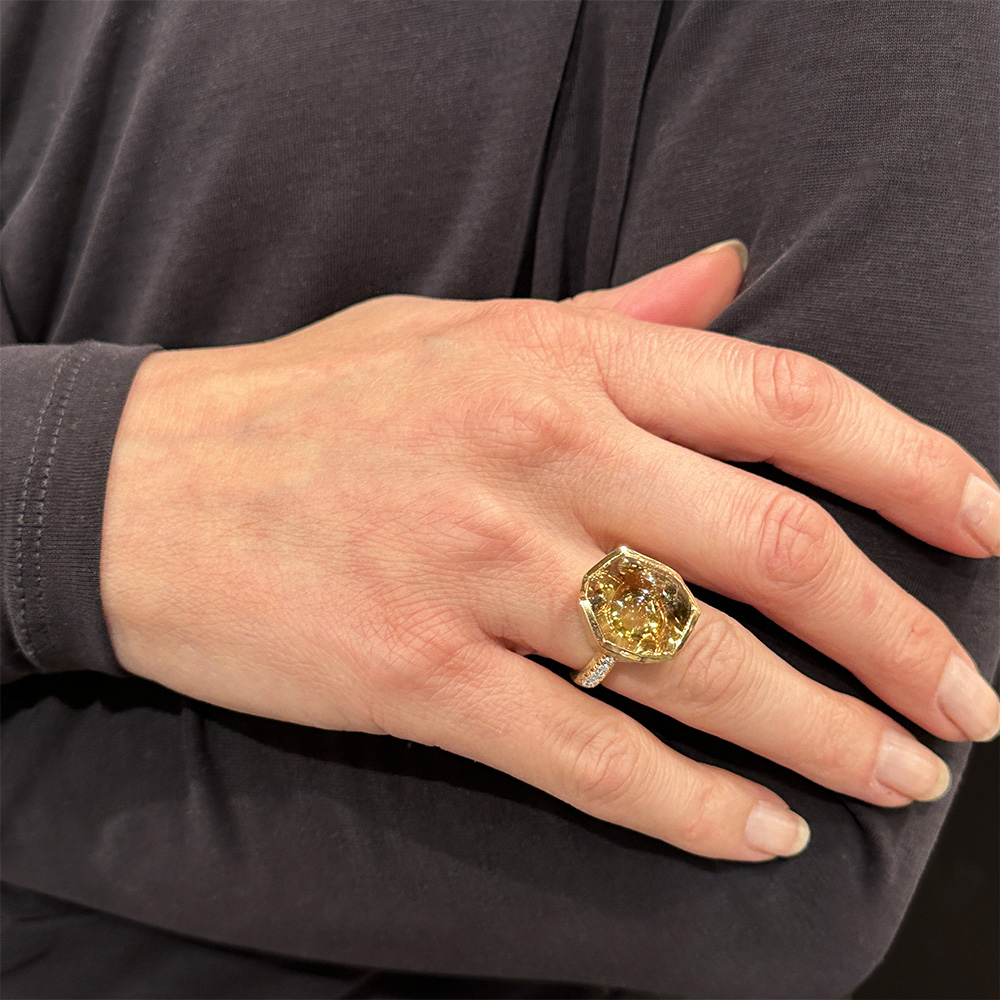Bi-color bubble tourmaline ring - J. McVeigh Jewelry