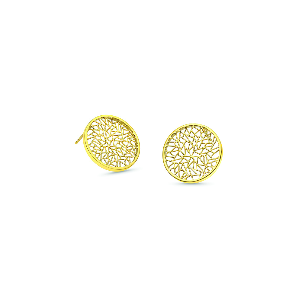 Small Round Disc earrings in 18k yellow gold - J. McVeigh Jewelry