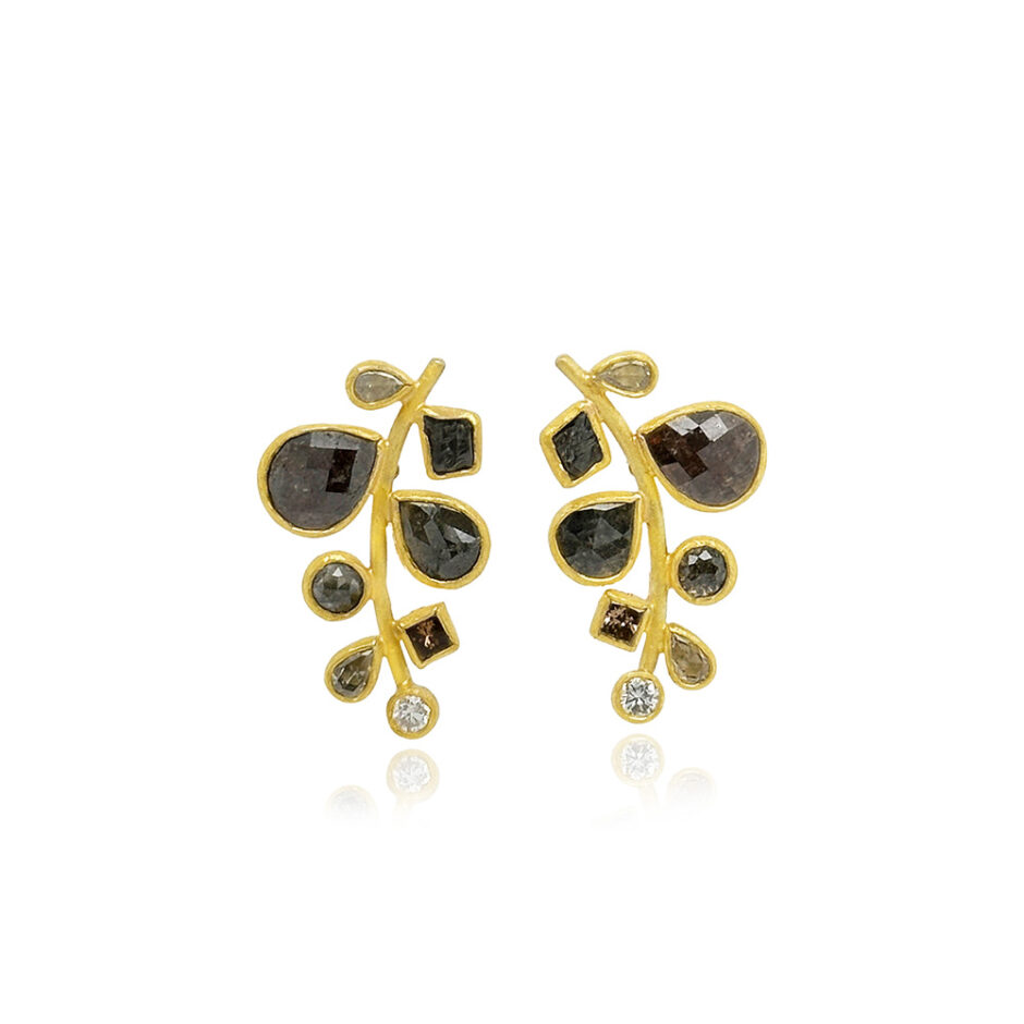 Grape cluster earrings in various colored/cut diamonds - J. McVeigh Jewelry