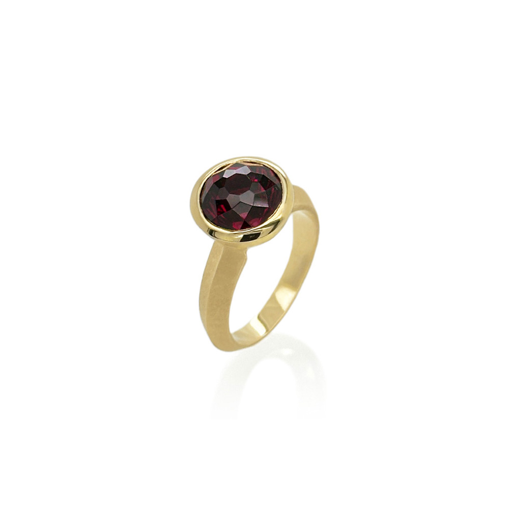 Sunburst cut rhodolite garnet ring - J. McVeigh Jewelry