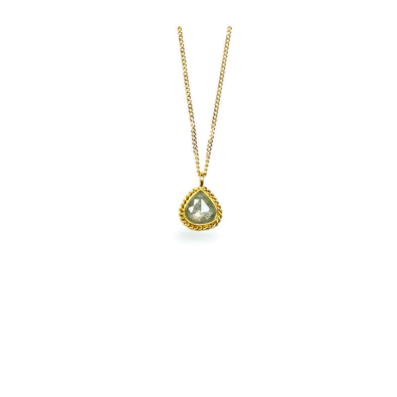 One-of-a-kind tear drop-shaped diamond necklace - J. McVeigh Jewelry