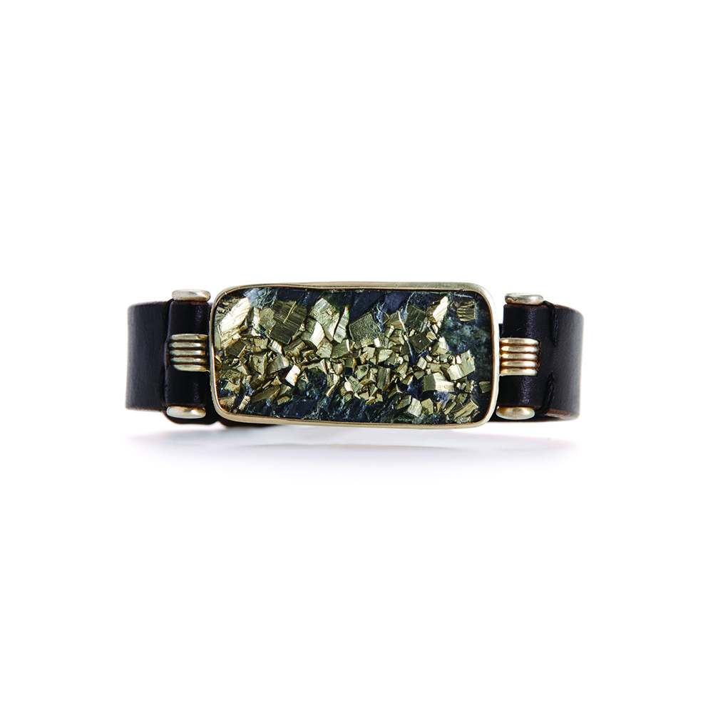 Unisex Pyrite in Slate Bracelet - J. McVeigh Jewelry